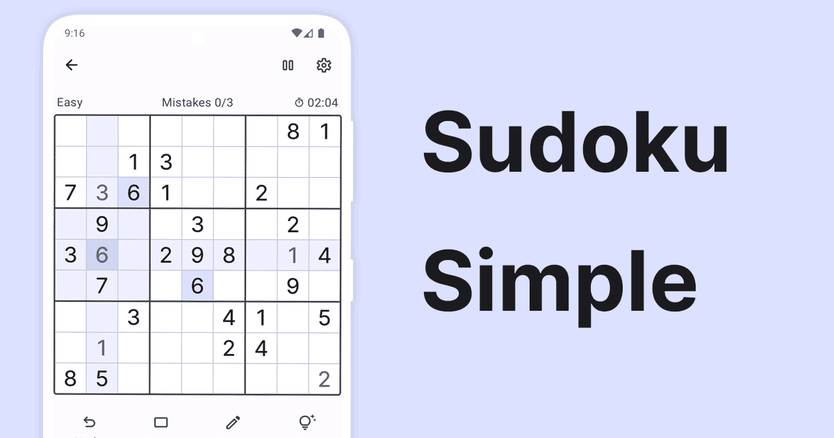 Sudoku Simple Brain Puzzle